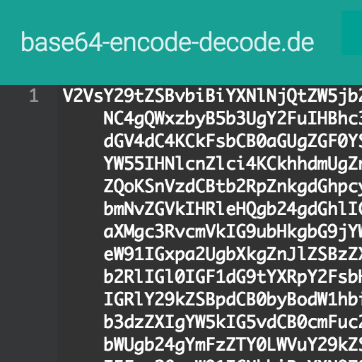 Developer tool: base64-encode-decode.de - Thomas Kekeisen ...